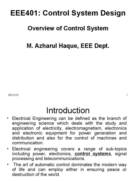 lesson 1a overview of control system pdf control theory control system