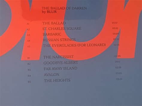 BLUR THE BALLAD OF DARREN 1 LP ED LIMITADA VINILO DE COLOR