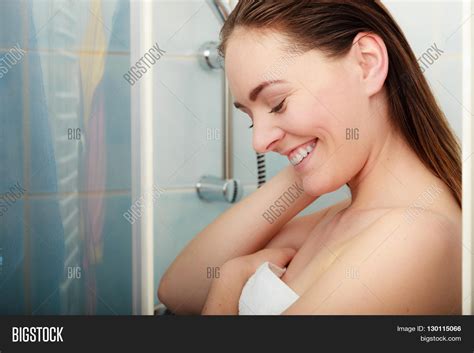 Woman Showering Shower Image Photo Free Trial Bigstock