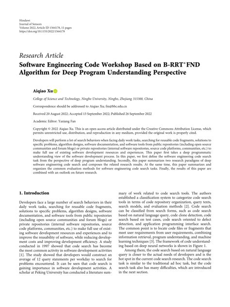 pdf software engineering code workshop based on b rrt ∗ fnd algorithm for deep program