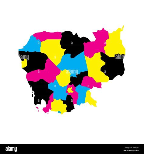 Cambodia Political Map Of Administrative Divisions Provinces And