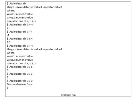 Solved Write A Shell Script Calculator Sh That Performs Chegg