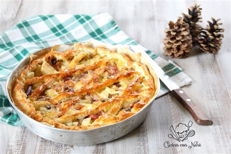 Torta salata di patate con speck e funghi Cucina con Nenè