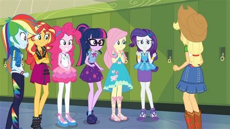 2734046 Safe Screencap Applejack Fluttershy Pinkie Pie Rainbow Dash Rarity Sci Twi