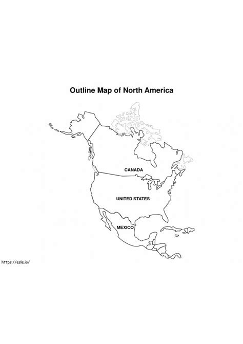 Mapa De Am Rica Del Norte Para Colorear
