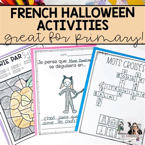 French Halloween Activities And Worksheets Les Activit S Pour L
