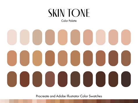 Skin Tone Procreate Color Palette Ai Graphic By Arborie Creative Fabrica