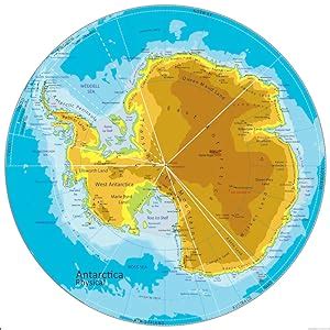 Antarktyda Fizyczna Mapa Laminowany Papier 50 X 50 Cm Amazon Pl