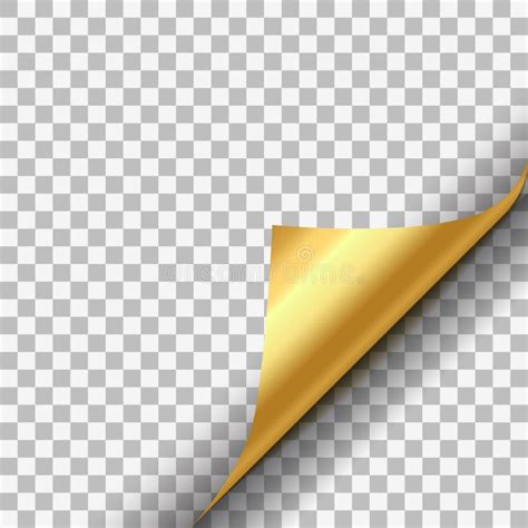 Canto De Papel Metálico Dourado Sobre Fundo Transparente Ilustração do