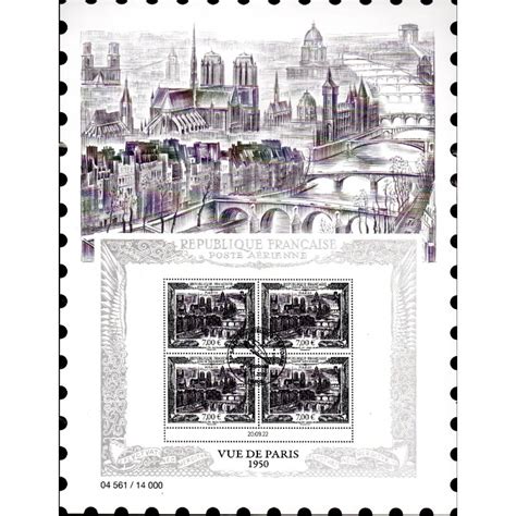 Affiche Timbre Vue de Paris Salon d Automne 2022 4 timbres à 7