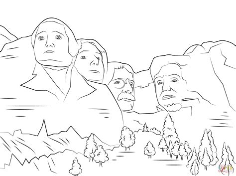 Ausmalbild Mount Rushmore Ausmalbilder Kostenlos Zum Ausdrucken