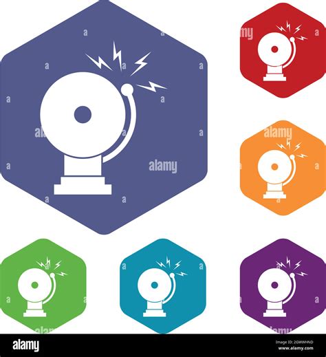 Fire Alarm Icons Set Stock Vector Image Art Alamy