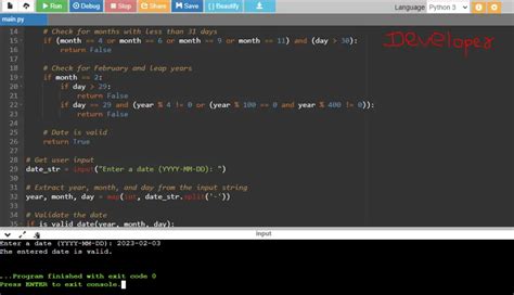 python program to validate a date