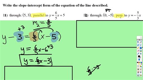 linear equations parallel or perpendicular to given line youtube