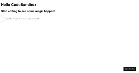 Yup Validation Test Forked Codesandbox