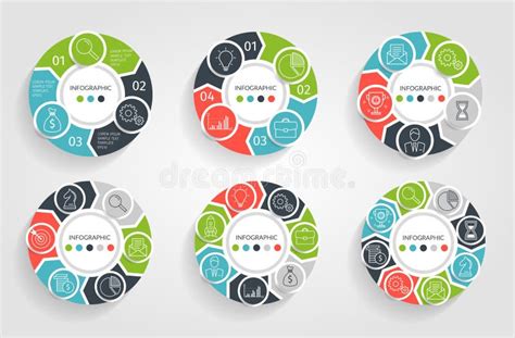 Flechas Del Círculo Infographic Concepto Del Negocio Con 3 4 5 6 7 8