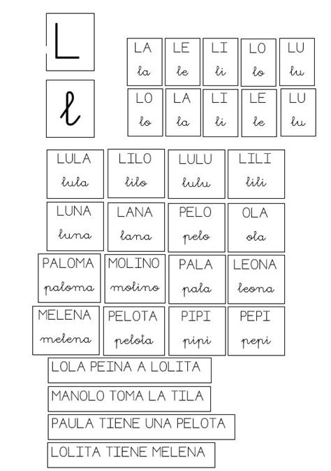 Ficha Para Leer Letra L