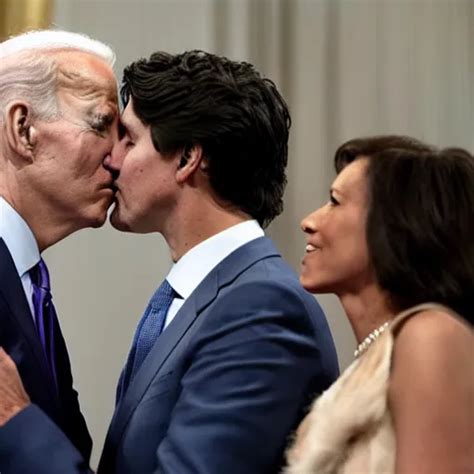 Justin Trudeau Kissing Joe Biden Award Winning Stable Diffusion