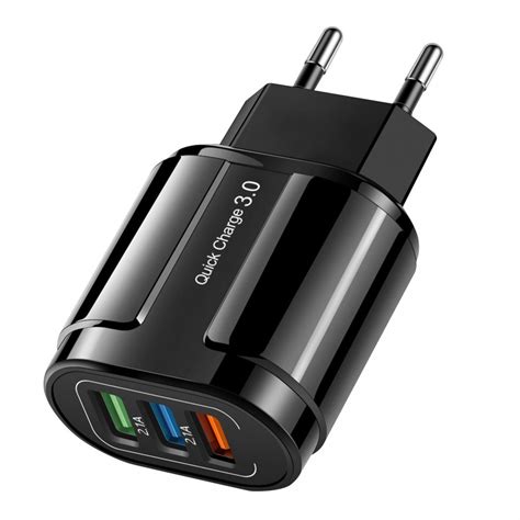 A 3 portos 2A töltő USB elosztó US előírások Töltő Falra szerelhető