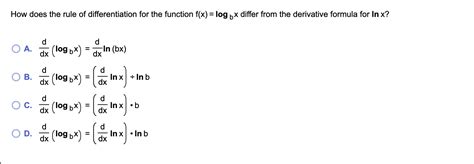solved state the rule of differentiation for the logarithmic