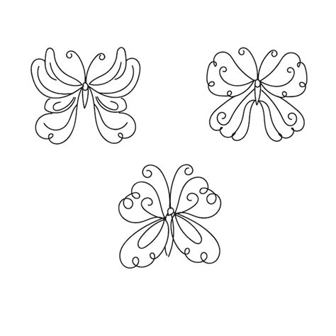 Paquete De Contorno De Mariposa Dibujada A Mano Vector Premium
