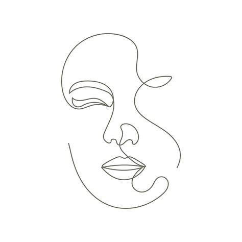 Bellezza Astratta Donna Faccia Una Linea Arte Disegno Femminile