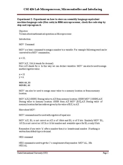 lab2 pdf pdf assembly language computer programming