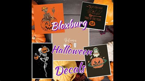 Roblox Bloxburg Halloween Decal Codes Youtube