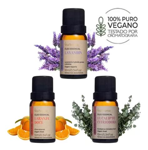 Kit 3 Óleo Essencial Lavanda Alecrim Aromaterapia 100 Puro Escorrega