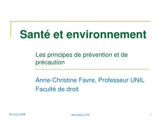 PPT Santé et environnement PowerPoint Presentation free download