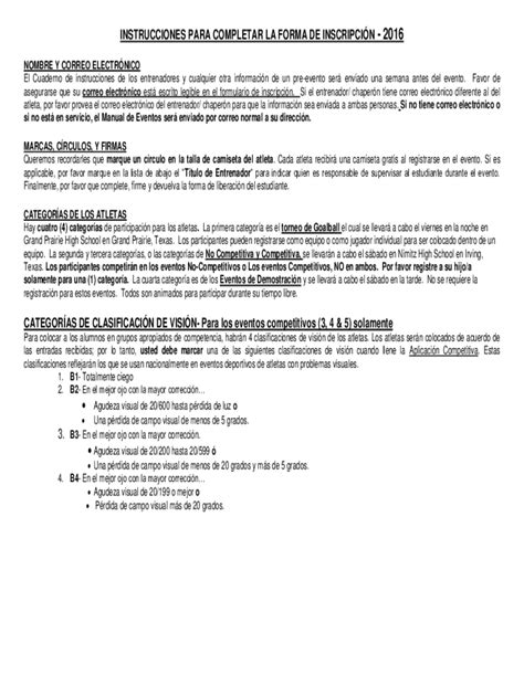 Fillable Online INSTRUCCIONES PARA COMPLETAR LA FORMA DE Fax Email