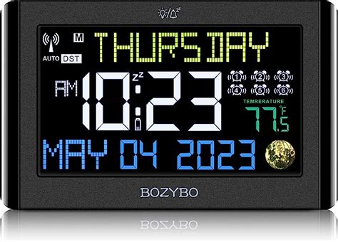 Amazon BOZYBO Digital Clock With 6 Alarm Clocks Atomic Clock With