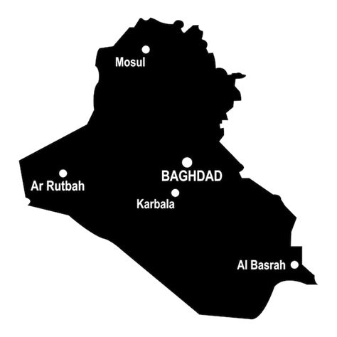 El Mapa De Irak Vector Premium