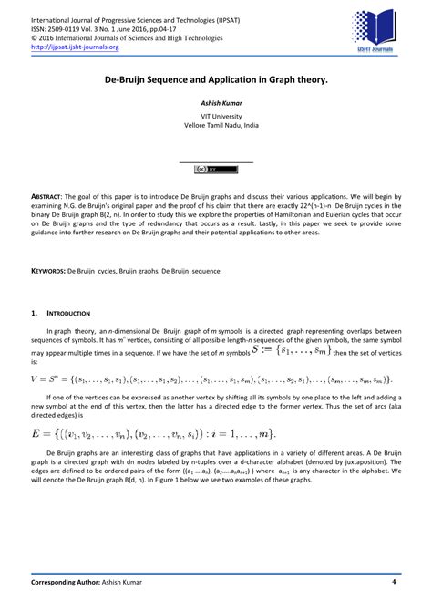 de bruijn sequence and application in graph theory docslib