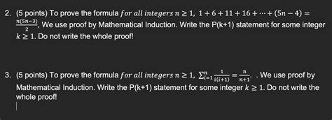 solved 2 5 points to prove the formula for all integers