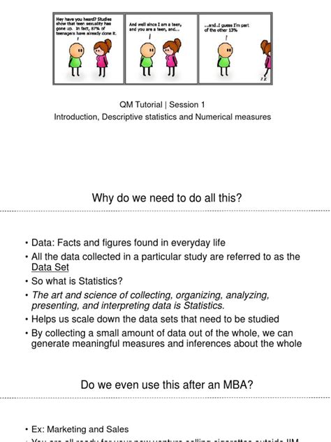 qm tutorial session 1 introduction descriptive statistics and numerical measures pdf