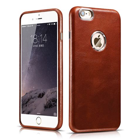 ICARER Skórzane Etui Plecki iPhone 6S Plus iPhone 6 Plus brązowe