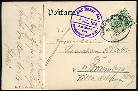 Pfg Germania P Brevkort Turbinenschnelldampfer Kaiser