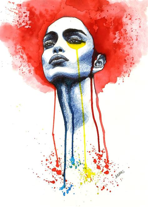 Neck Acuarela tinta watercolor ink Acuarela Arte y diseño