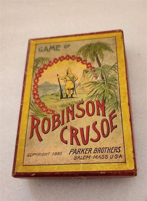 RARE Antique Card Game Robinson Crusoe Copyright 1895 Parker Bros W