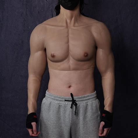Sexe R Aliste Silicone Faux Costume De Corps De Ventre Muscl Avec Bras