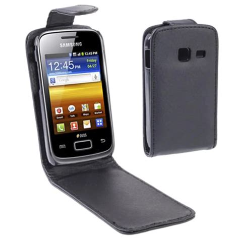 Durable Vertical Flip Leather Case For Samsung Galaxy Y Duos S