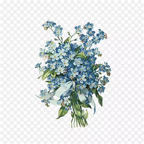 花型设计切花花束明信片 蓝色绣球花PNG图片素材下载 图片编号11061 PNG素材网