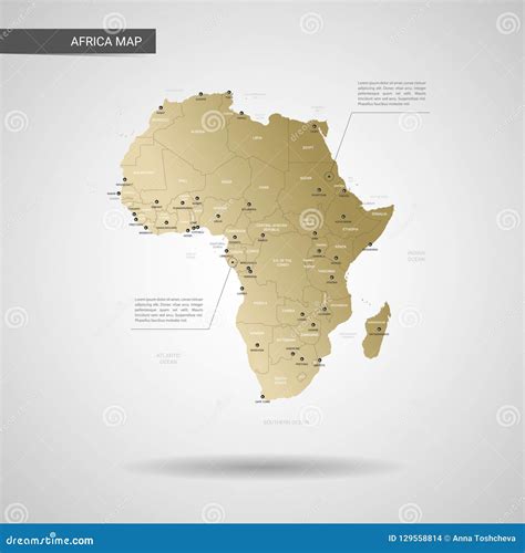 Ejemplo Estilizado Del Vector Del Mapa De África Ilustración del Vector