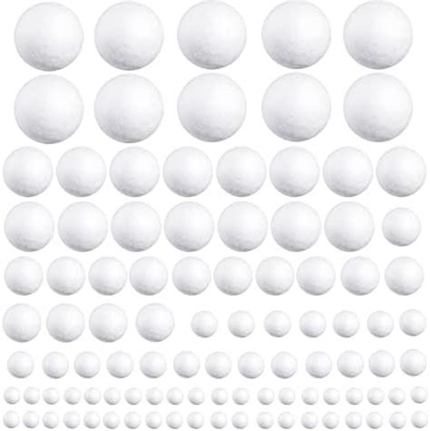 Belle Vous Pack White Polystyrene Balls Sizes Styrofoam Balls