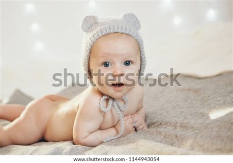 Naked Newborn Baby Lying On His Stock Photo 1144943054 Shutterstock