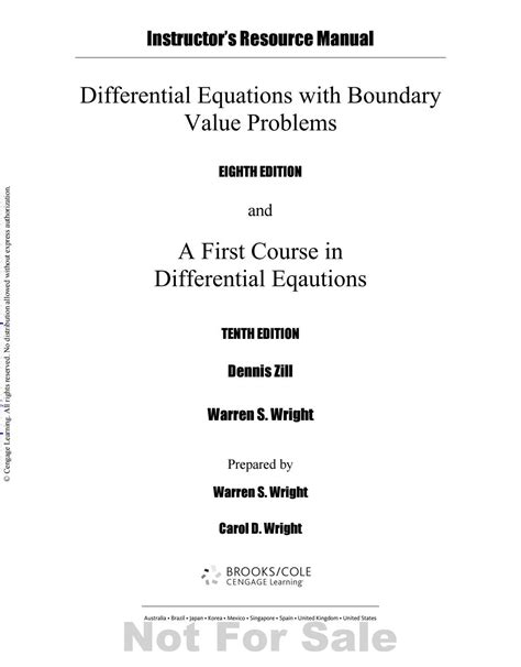differential equations with boundary value problems 8th edition zill solutions manual by