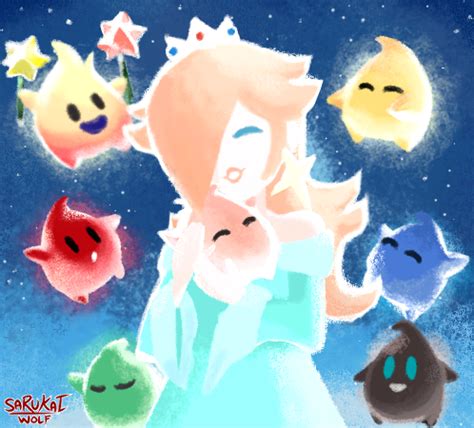 Rosalina Luma Polari And Hungry Luma Mario And 1 More Drawn By