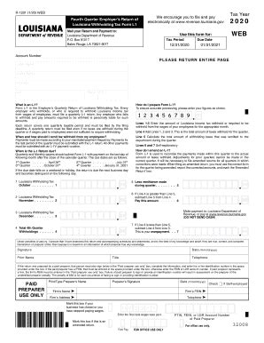 Fillable Online Revenue Louisiana PDF Form L 1 Louisiana Department