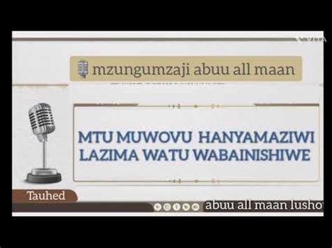 Majibu Kwa Shekh Mziwanda Allah Amuongoze Abuu All Maan Kutoka Tanga